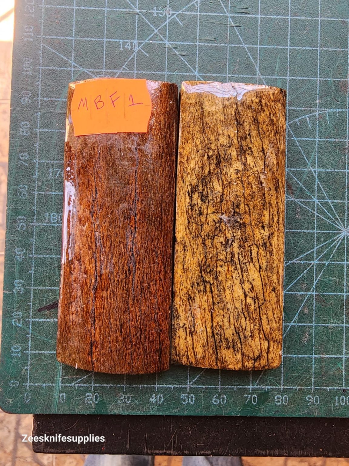Mammoth Bone Set of Scales – M B F 1 – Zees Knife Supplies